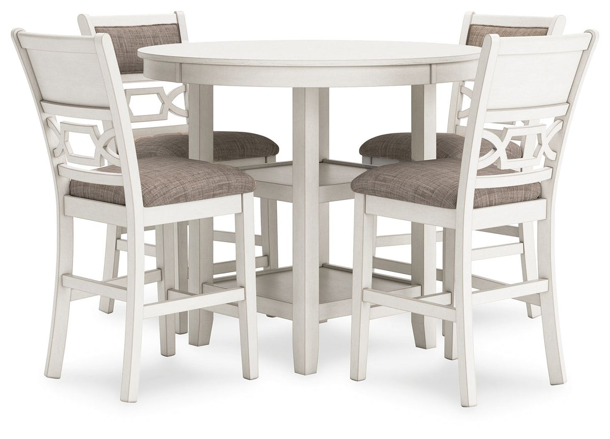 Erinberg - Antique White - Dining Room Counter Table Set (Set of 5 ...