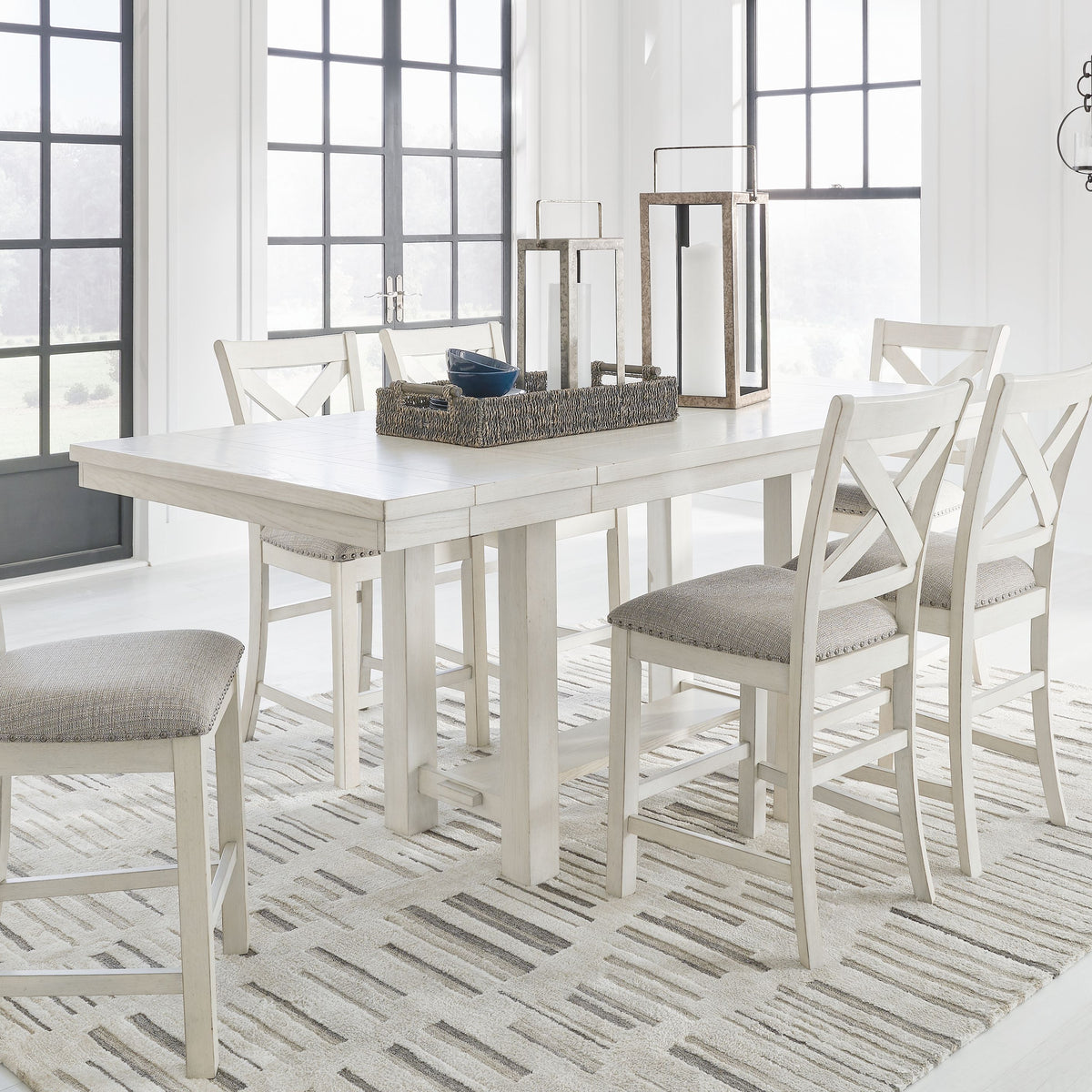 Robbinsdale - Rectangular Counter Height Dining Extension Table Set ...